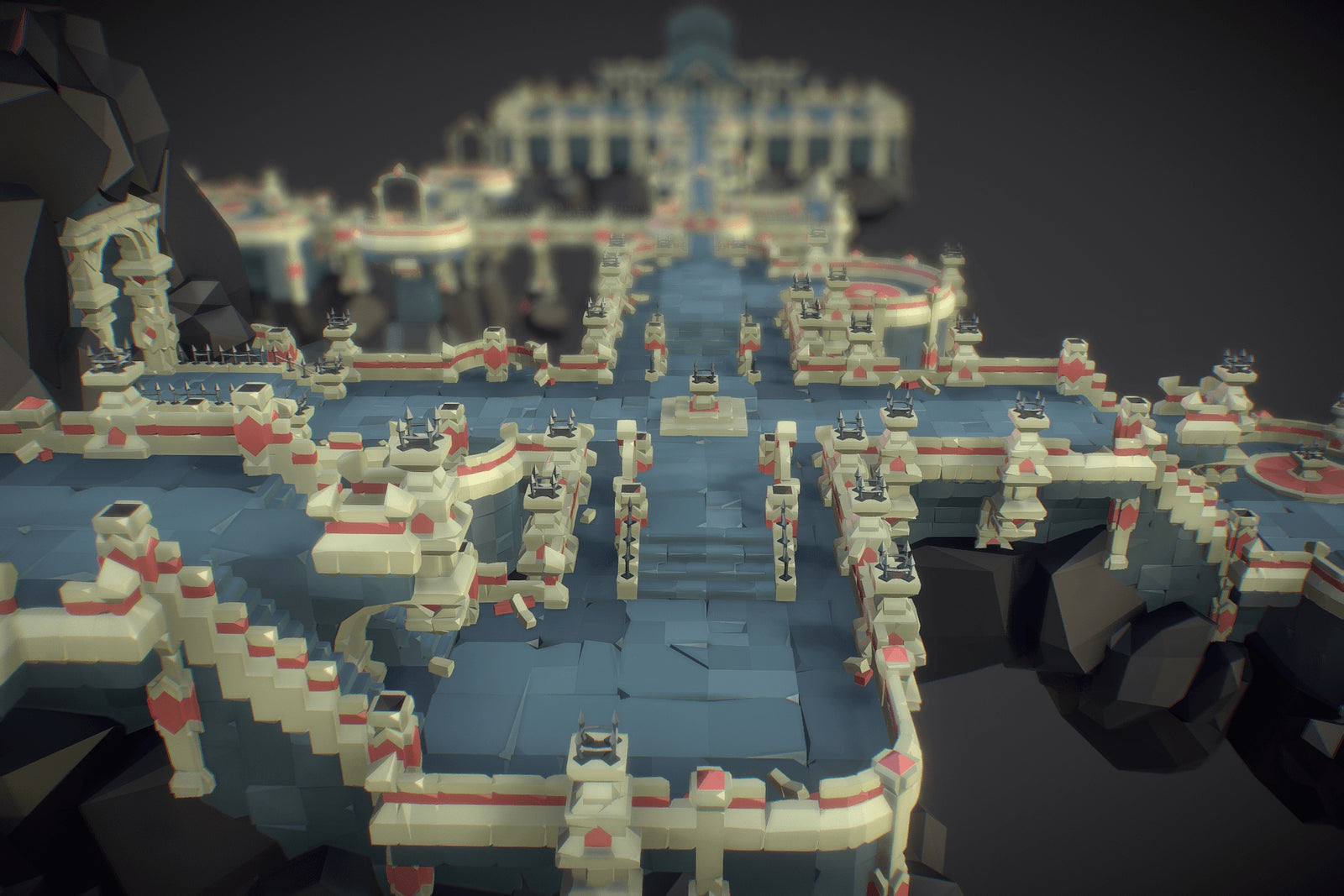 Low Poly Ancient Palace Set