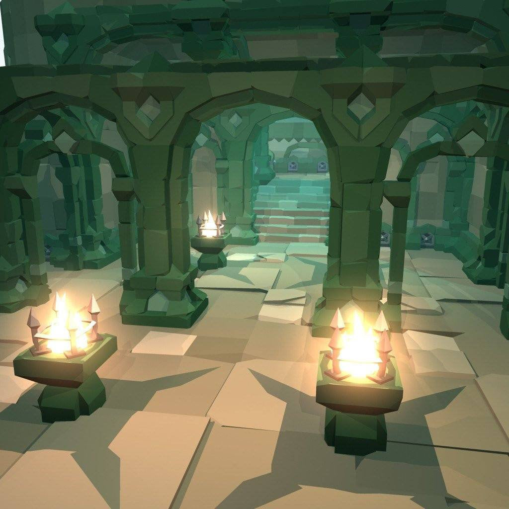 Low Poly Ancient Palace Set