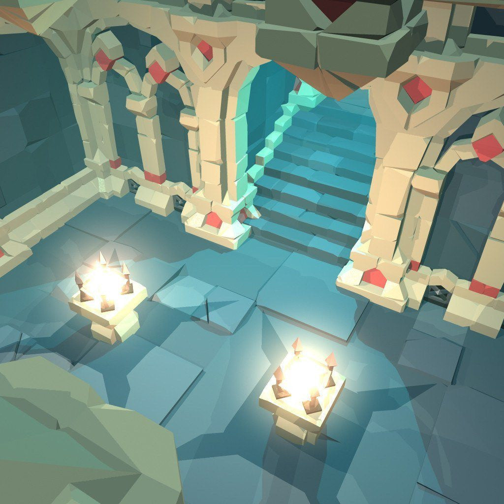 Low Poly Ancient Palace Set