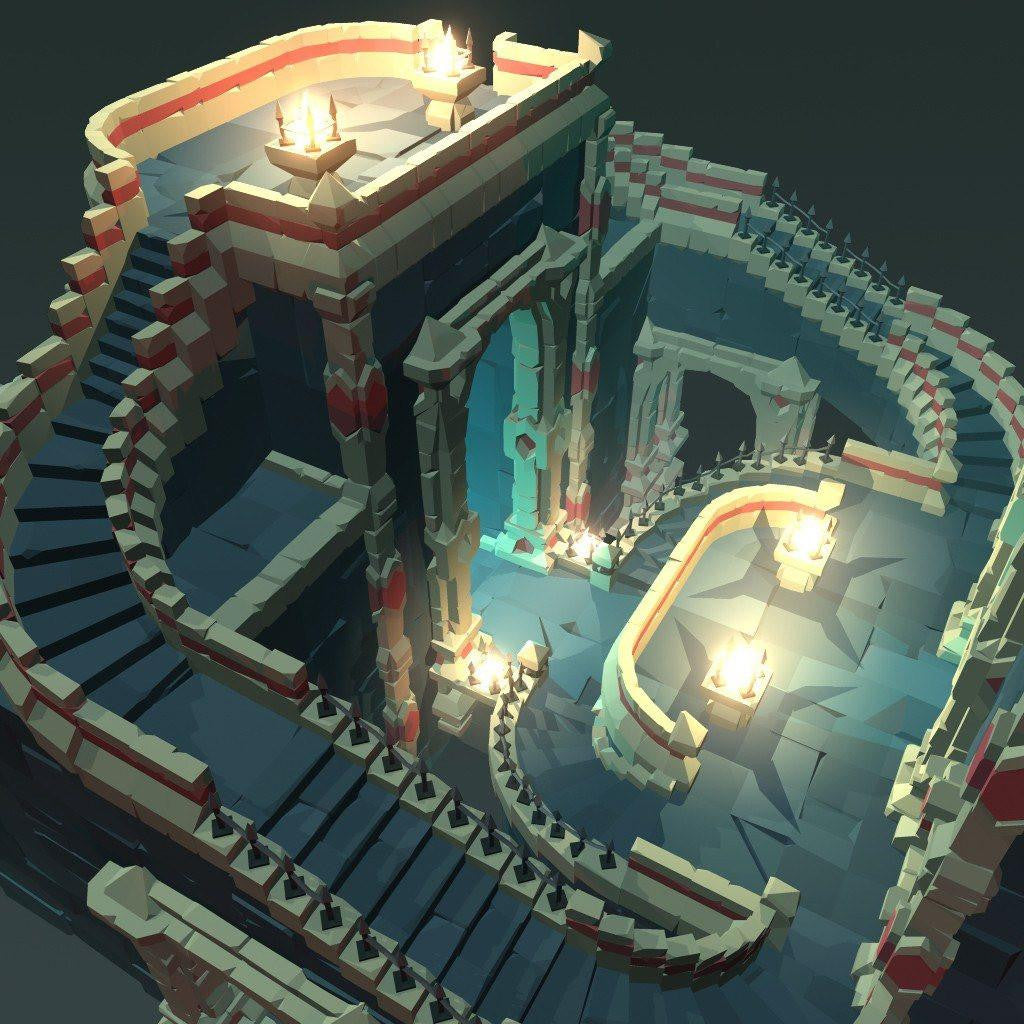 Low Poly Ancient Palace Set