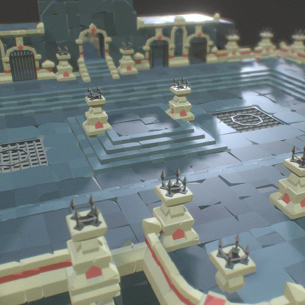 Low Poly Ancient Palace Set