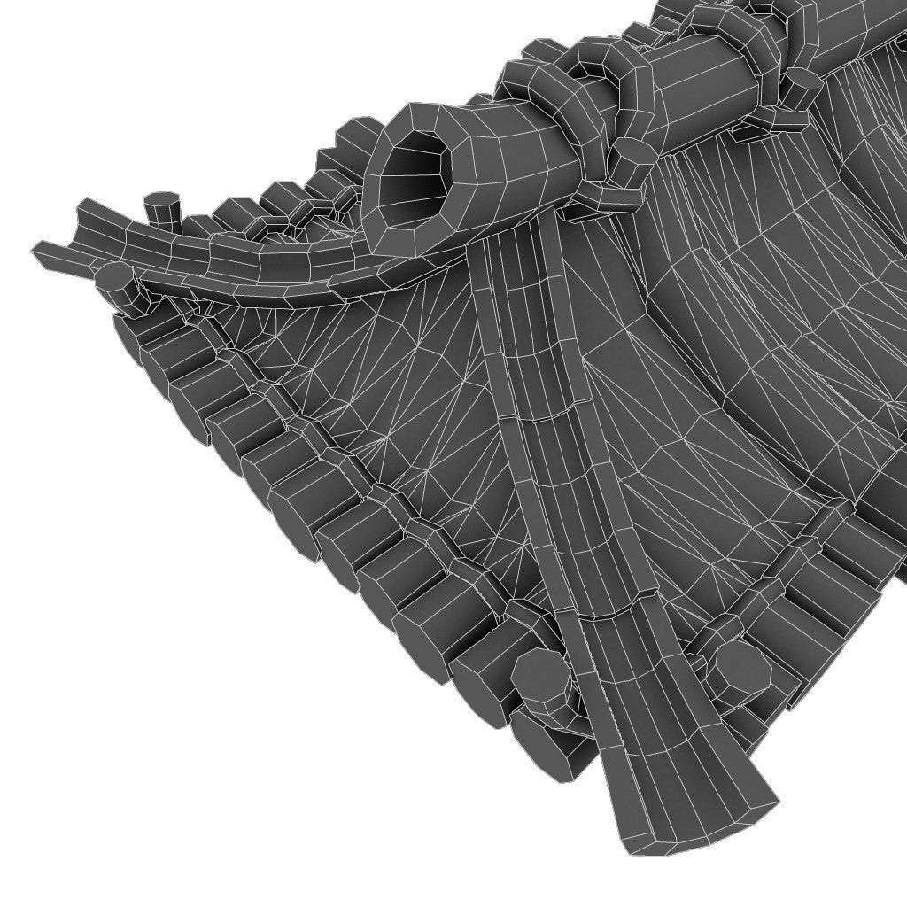 Low Poly 3D Asian Roof Set Models