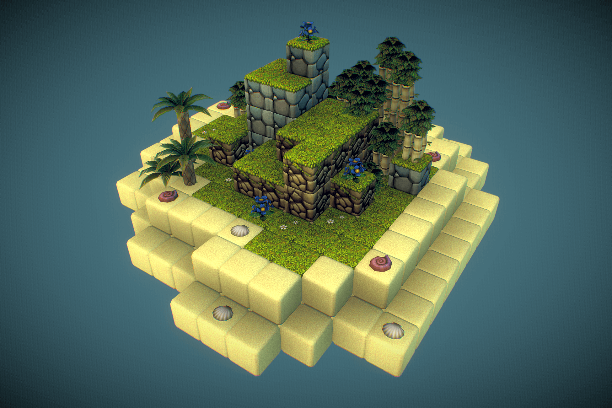Low Poly Block World Set