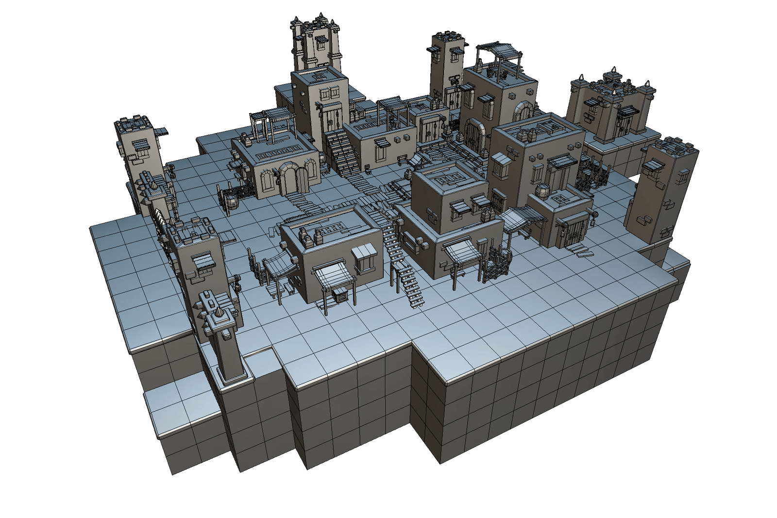 Low Poly Desert Town | Proto Series 3D Model