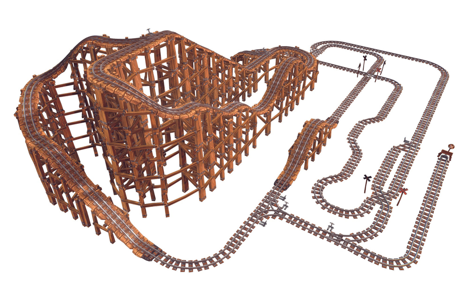 Low Poly Modular Rail Set