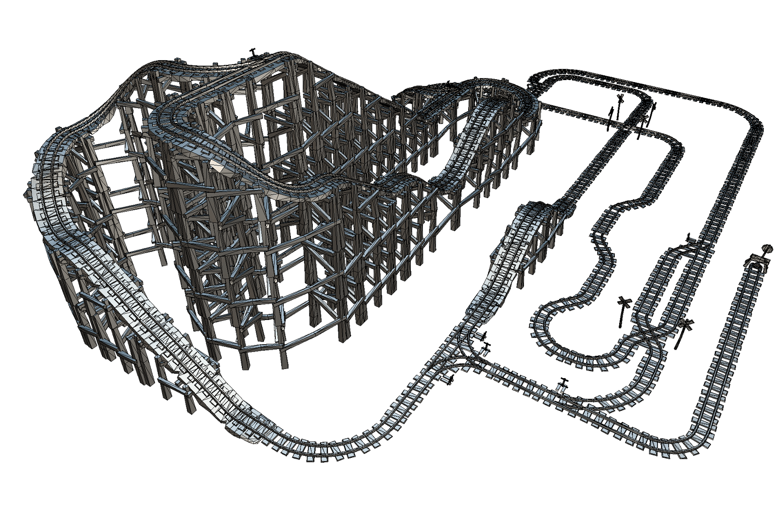 Low Poly Modular Rail Set