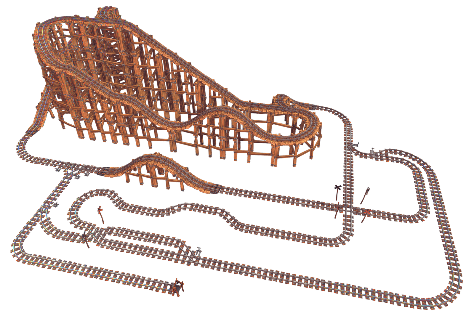 Low Poly Modular Rail Set