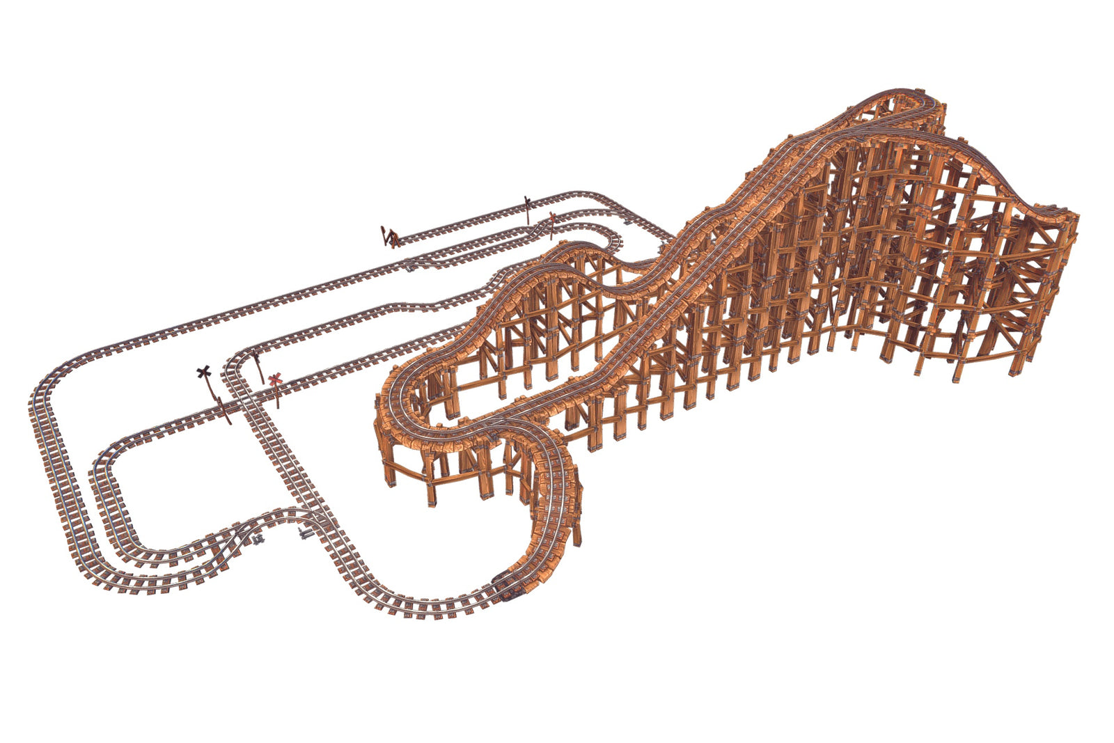 Low Poly Modular Rail Set