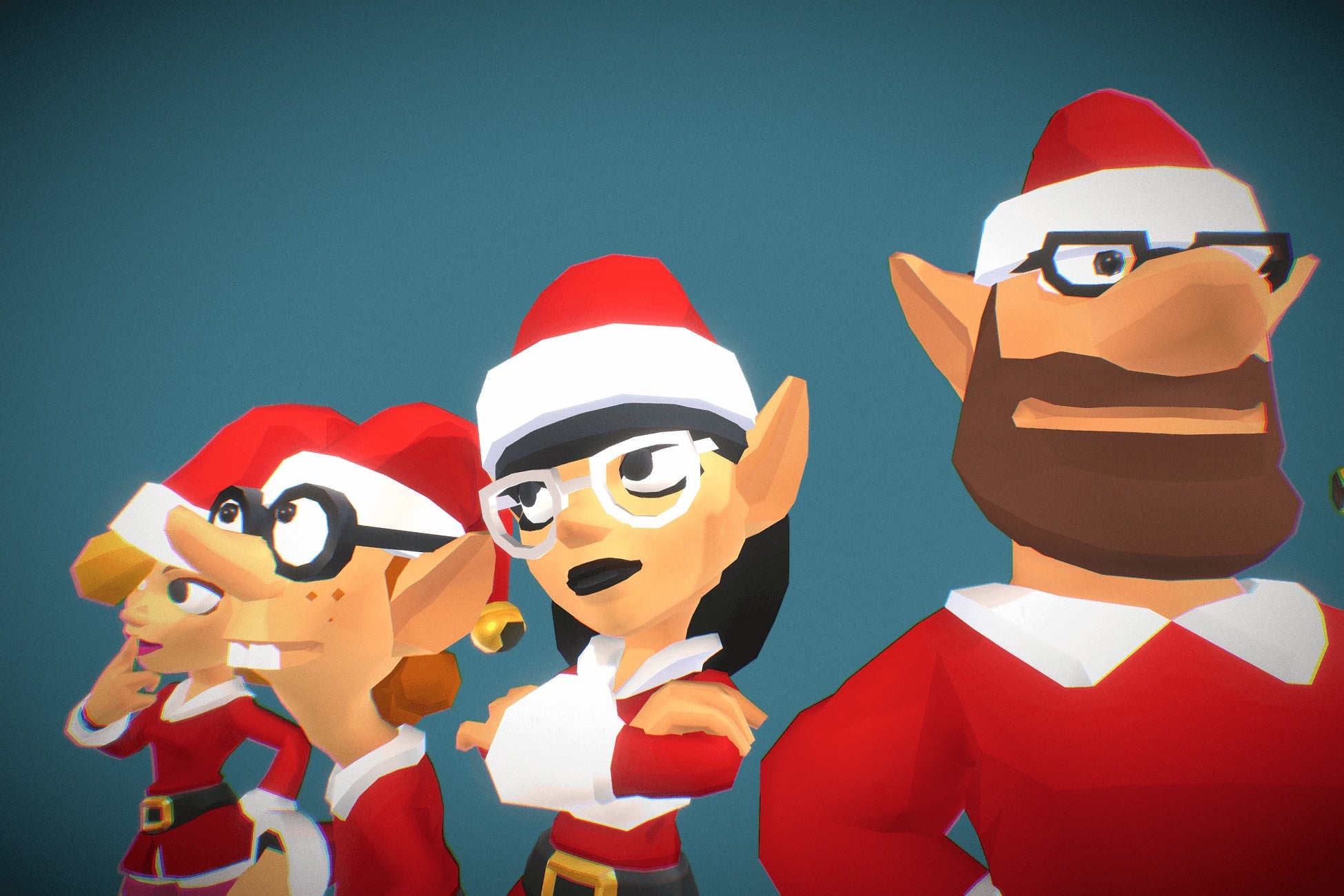 Low Poly Santa's Elves 3D Models