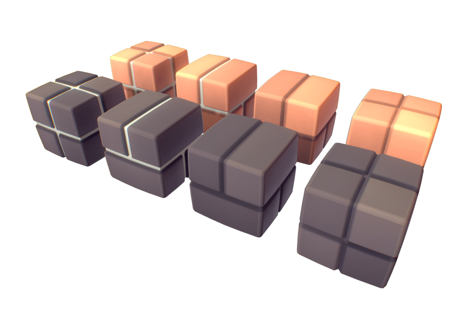 Cube World Rock Block | Proto Series 3D Models