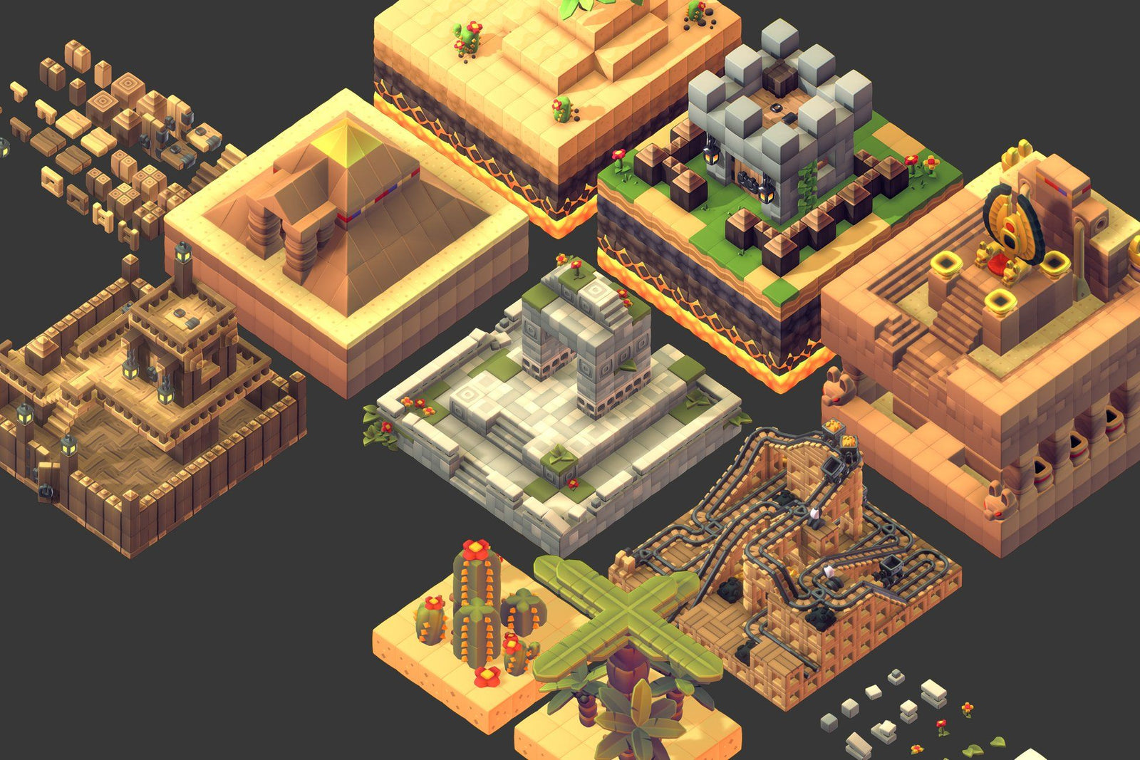 Low Poly Cube World Bundle | Proto Series 3D Models