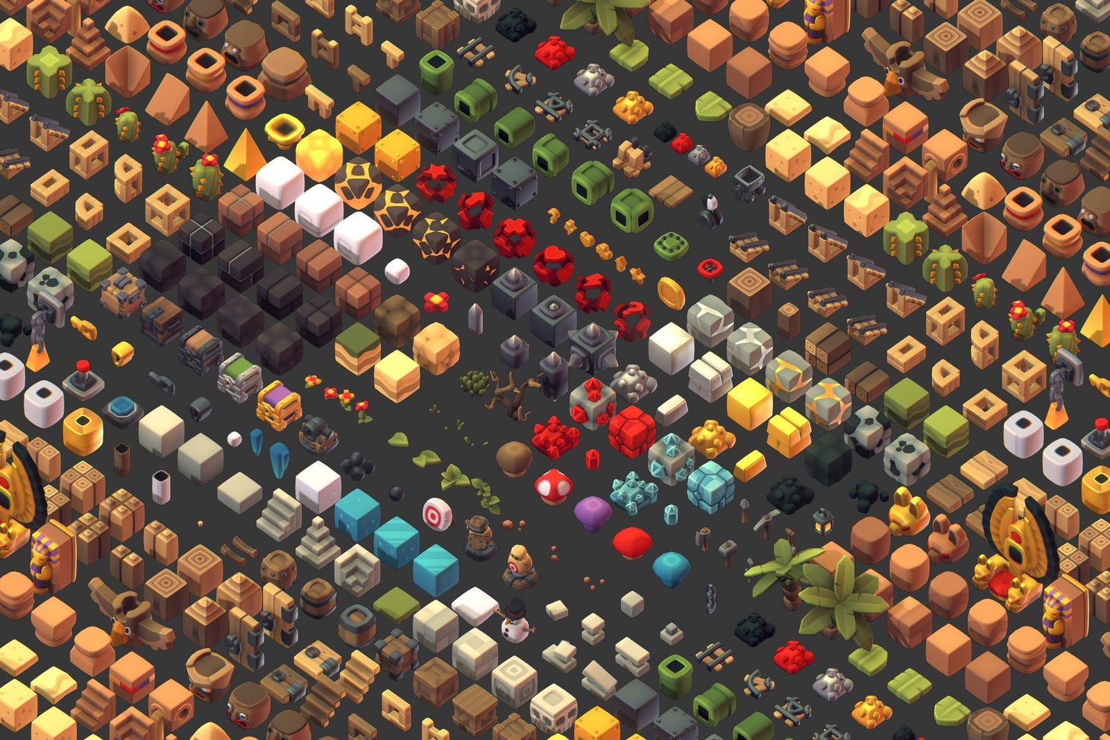 Low Poly Cube World Bundle | Proto Series 3D Models