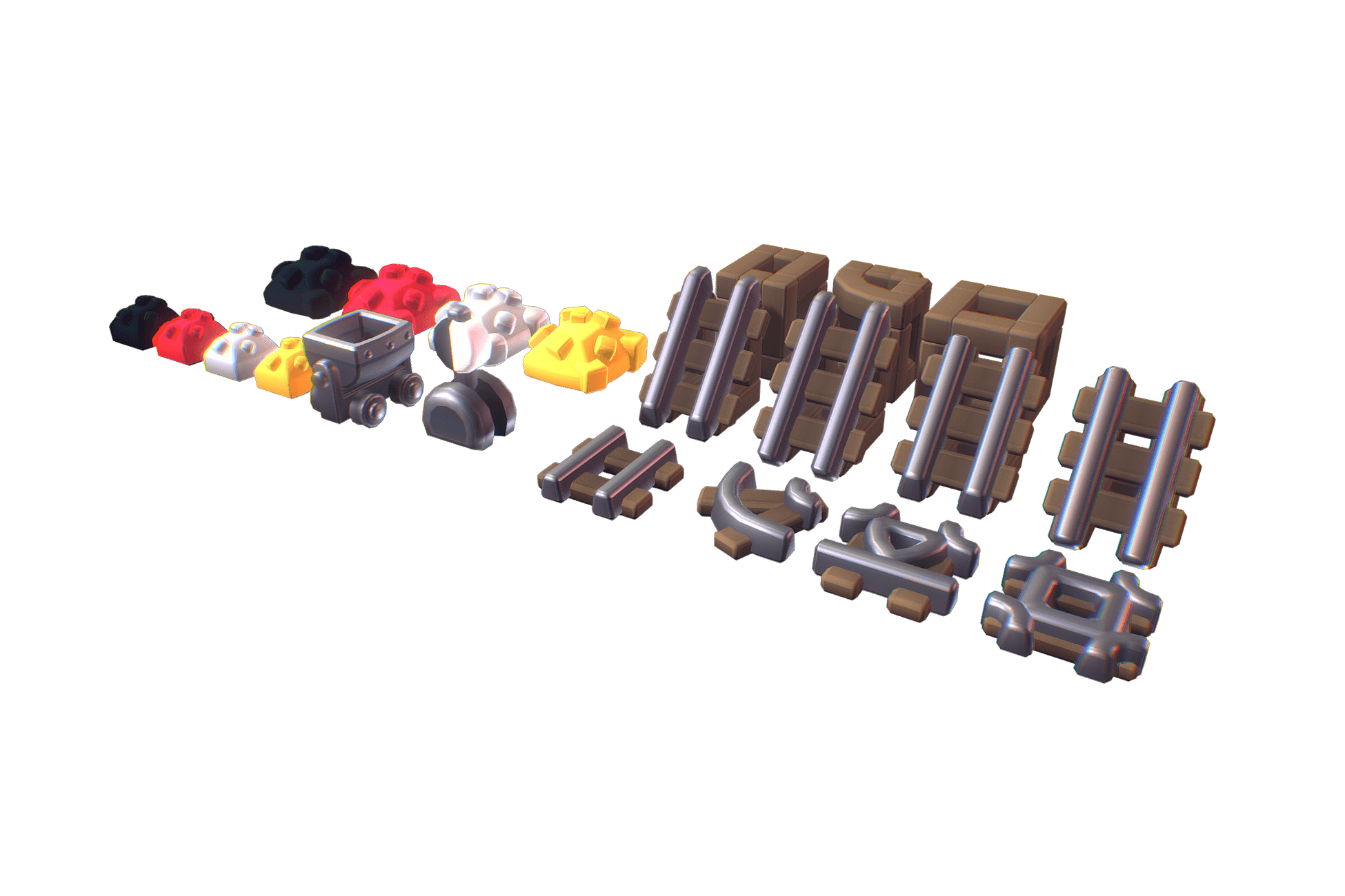 Cube World Mine Rail System | Proto Series 3D Model