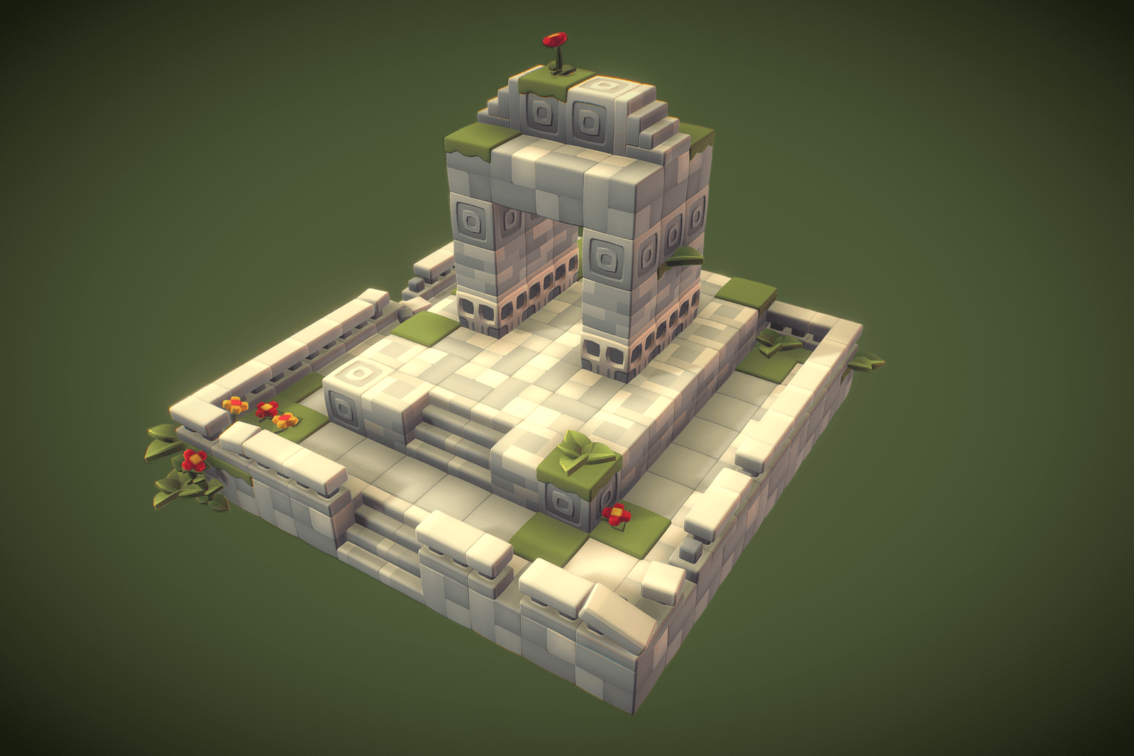 Cube World Stone Block | Proto Series 3D Model