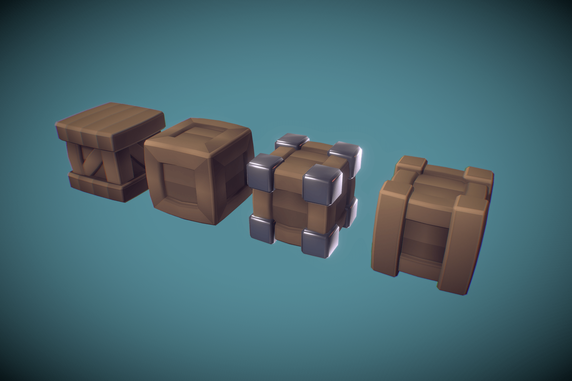 Cube World Wood Boxes | Proto Series 3D Model