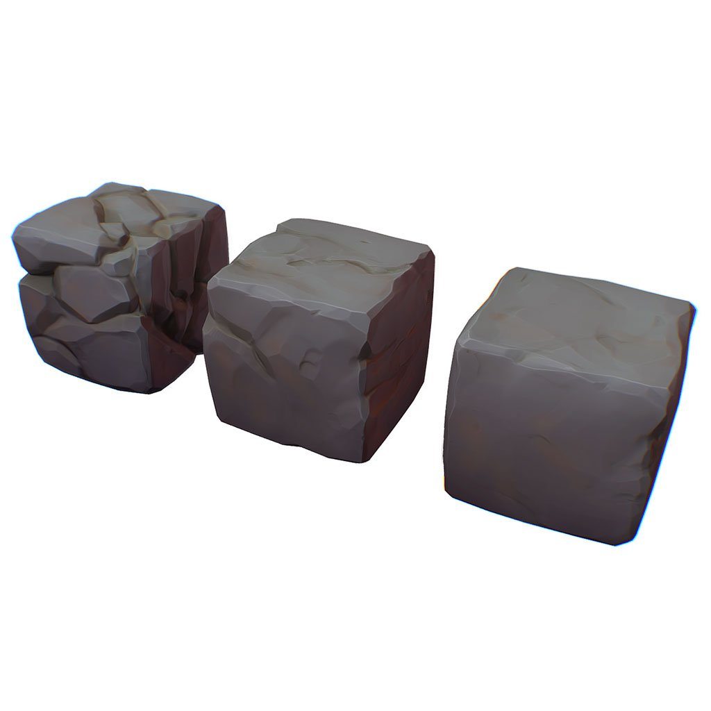 Rock Cube - PBR Handpainted Series