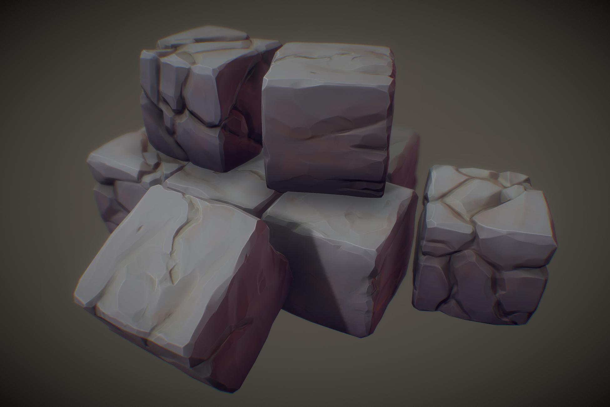 Rock Cube - PBR Handpainted Series