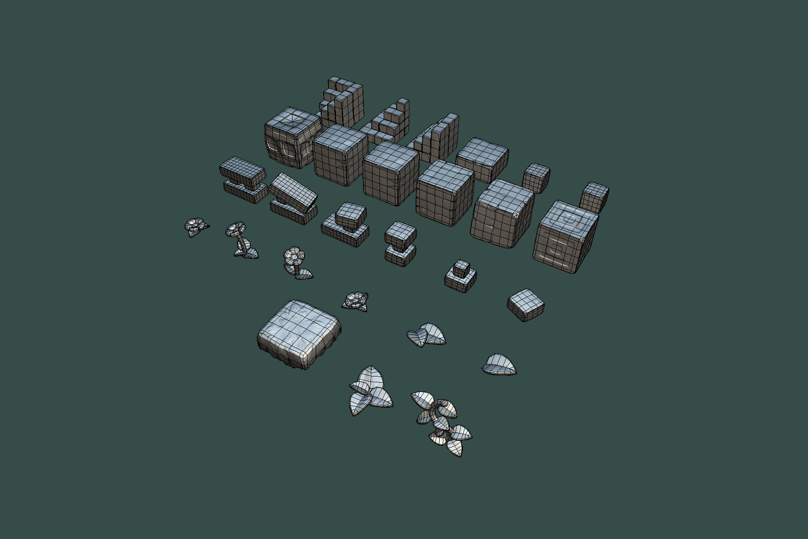 Stone Cube Set - PBR Hand Painted Series