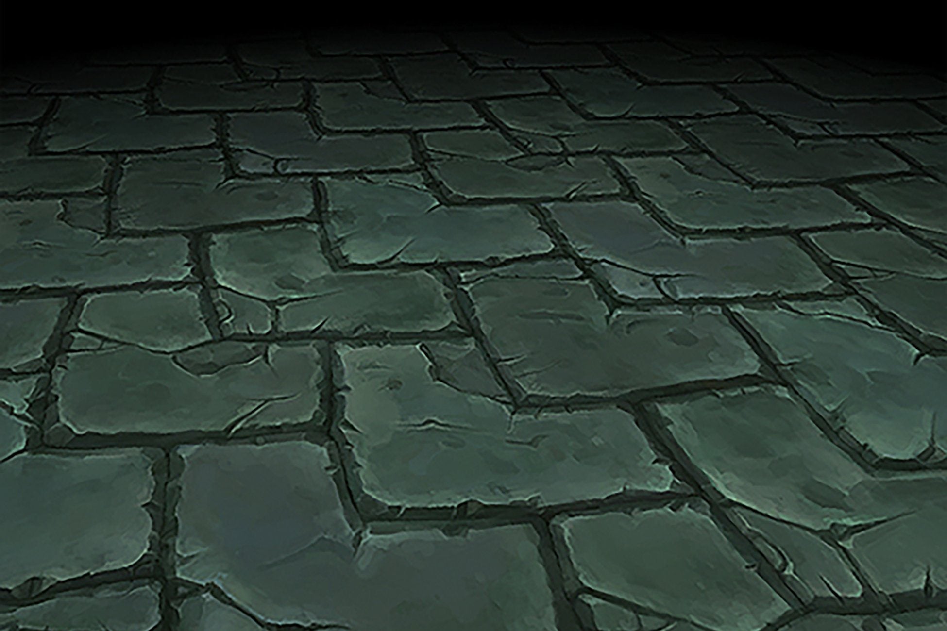Stone Floor Turquoise Scale Pattern Hand Painted Texture