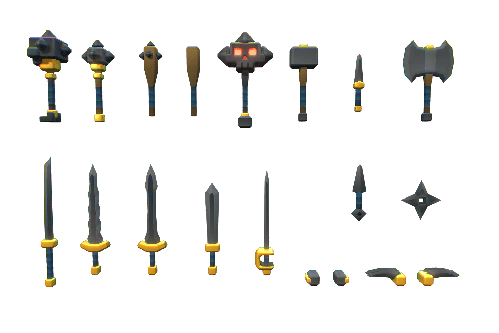 Low Poly Basic Weapon Set | Proto Series 3D Models