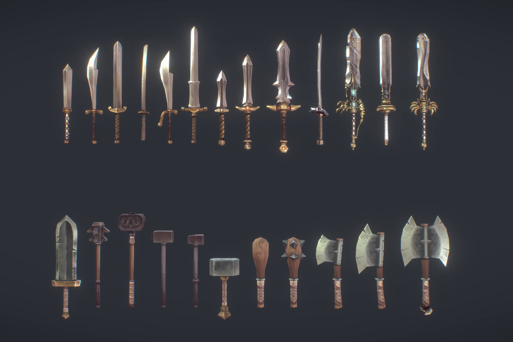 Modular Sword Weapon Set 3D Weapons